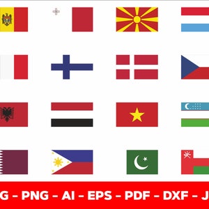 All World Flags SVG Bundle, Country Flag Svg Bundle, National Flag Svg ...