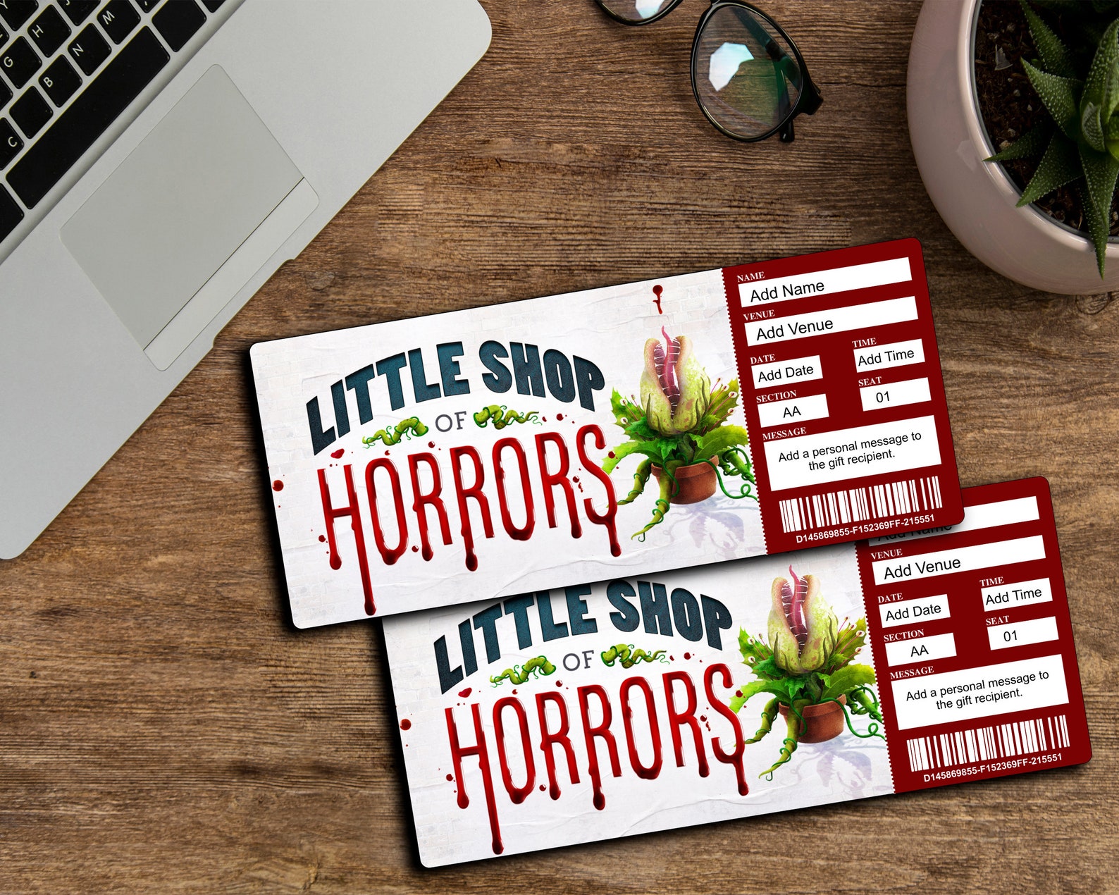 LITTLE SHOP of HORRORS Broadway Surprise Ticket. Editable - Etsy