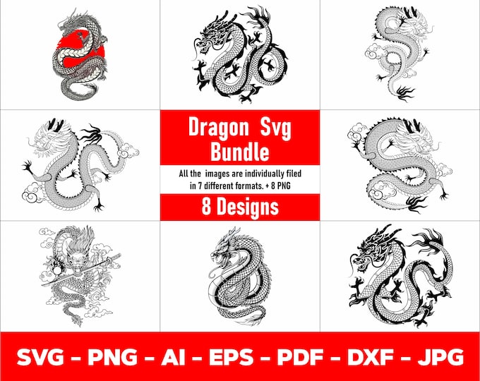 Dragon Svg Bundle Dragons Svg Files Dragon Cut Files Dragons Svg Dragon ...