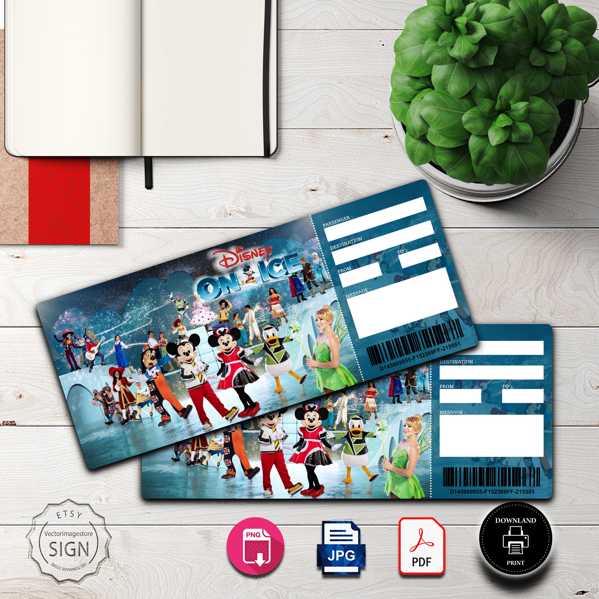 On Ice Printable Airline Ticket Boarding Pass Template - Etsy