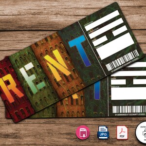 RENT Broadway Surprise Ticket. Editable Musical Theatre Faux Event ...