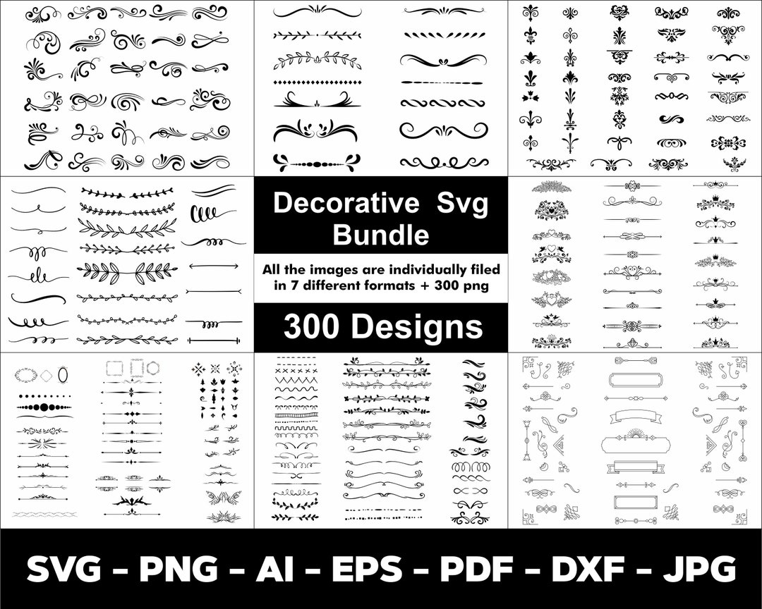 Decorative Elements SVG, Ornaments Svg, Flourishes SVG, Swirls SVG ...
