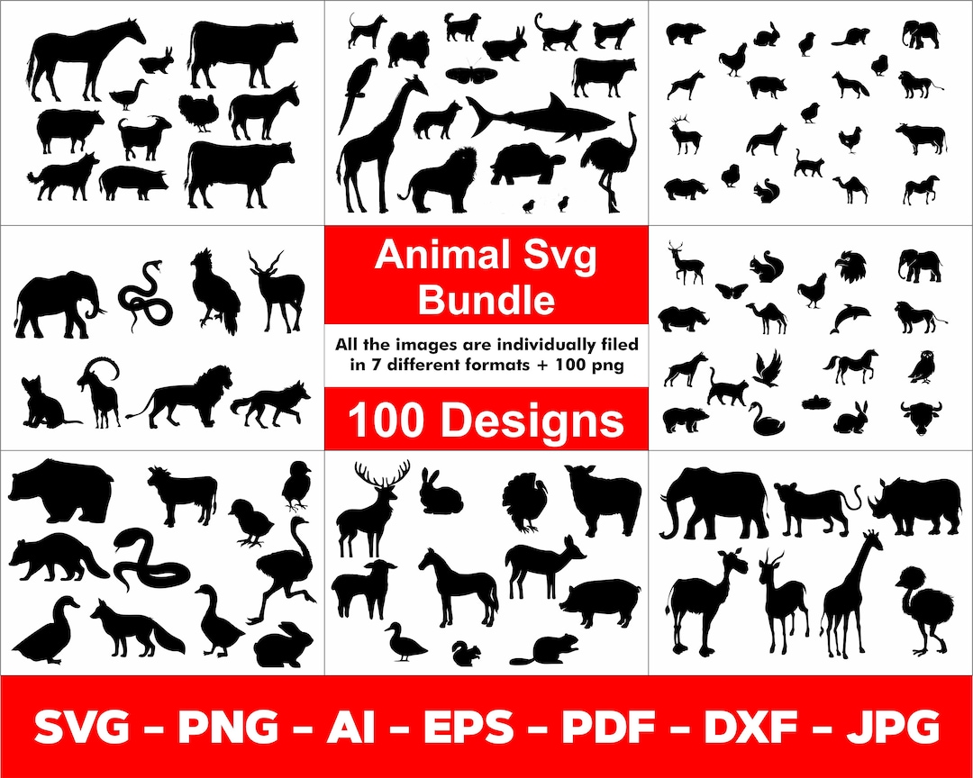 Animal Svg Bundle Animal Svg Animal Silhouette Animal Cut File Animal ...