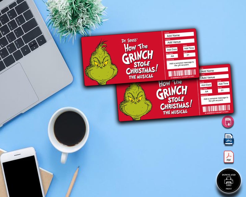 How the Grinch Stole Christmas Broadway Surprise Ticket the - Etsy