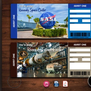 KENNEDY SPACE CENTER Surprise Trip Tickets. Vacation Ticket. Nasa ...