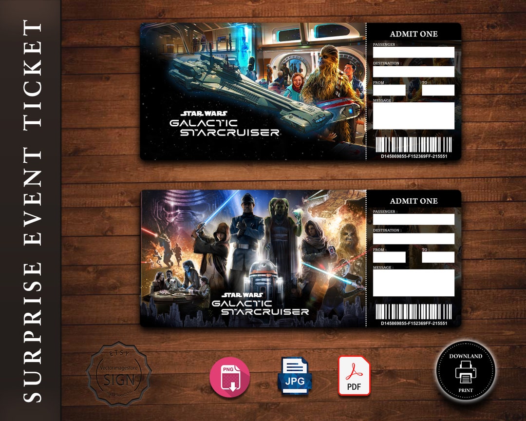 GALACTIC STAR CRUISER Surprise Gift Ticket / Boarding Pass. Pack Your ...