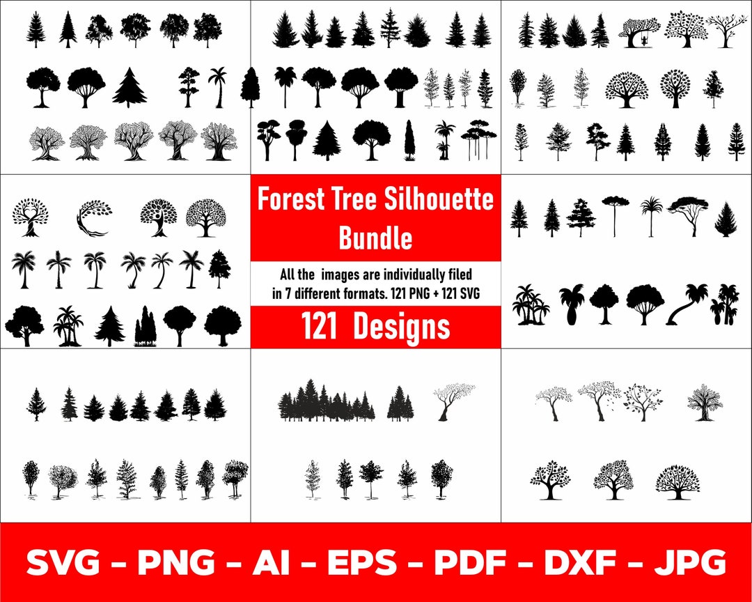 Forest Tree Svg Mountain Forest SVG Bundle, Forest Svg, Palm Tree Svg ...
