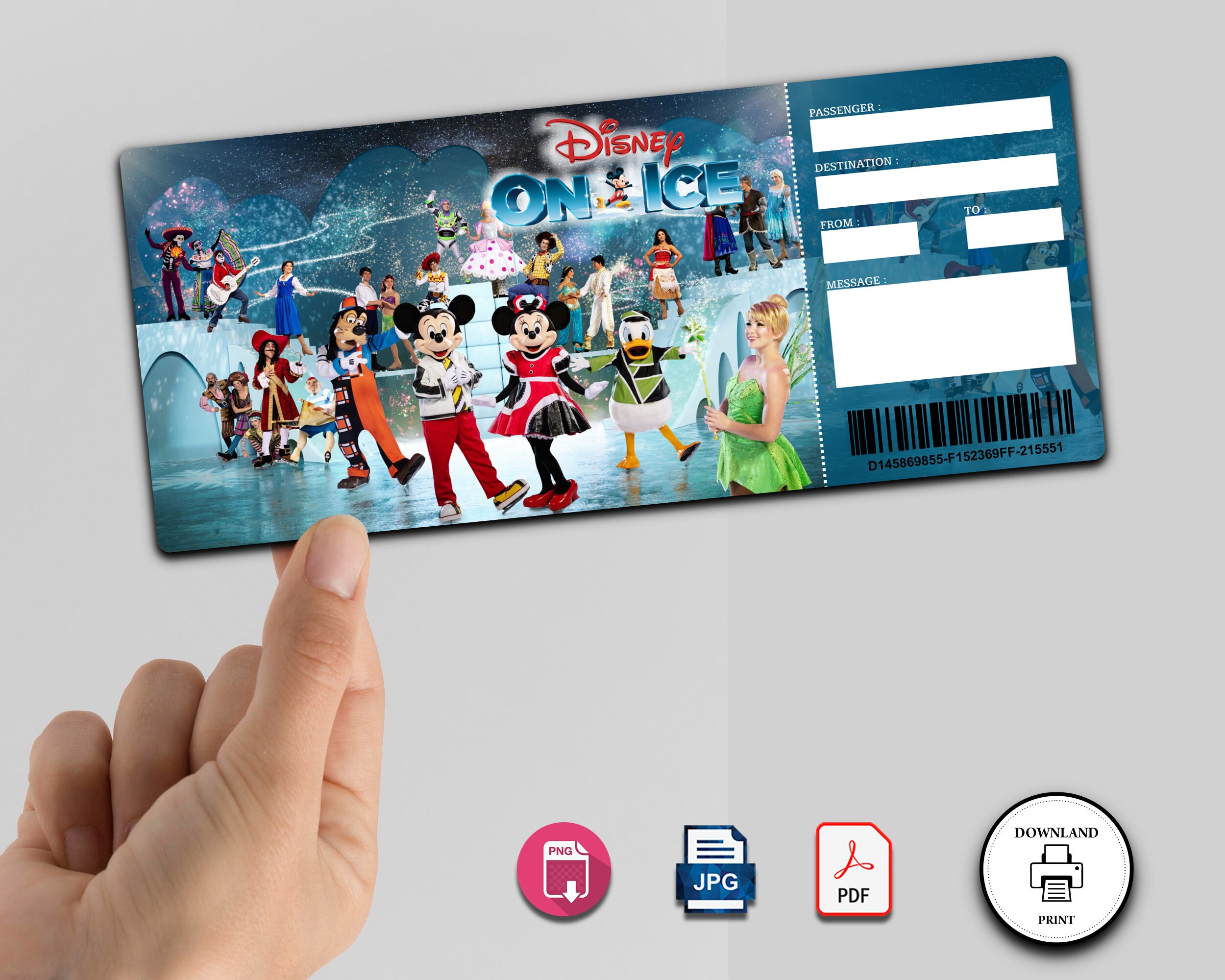 On Ice Printable Airline Ticket Boarding Pass Template - Etsy