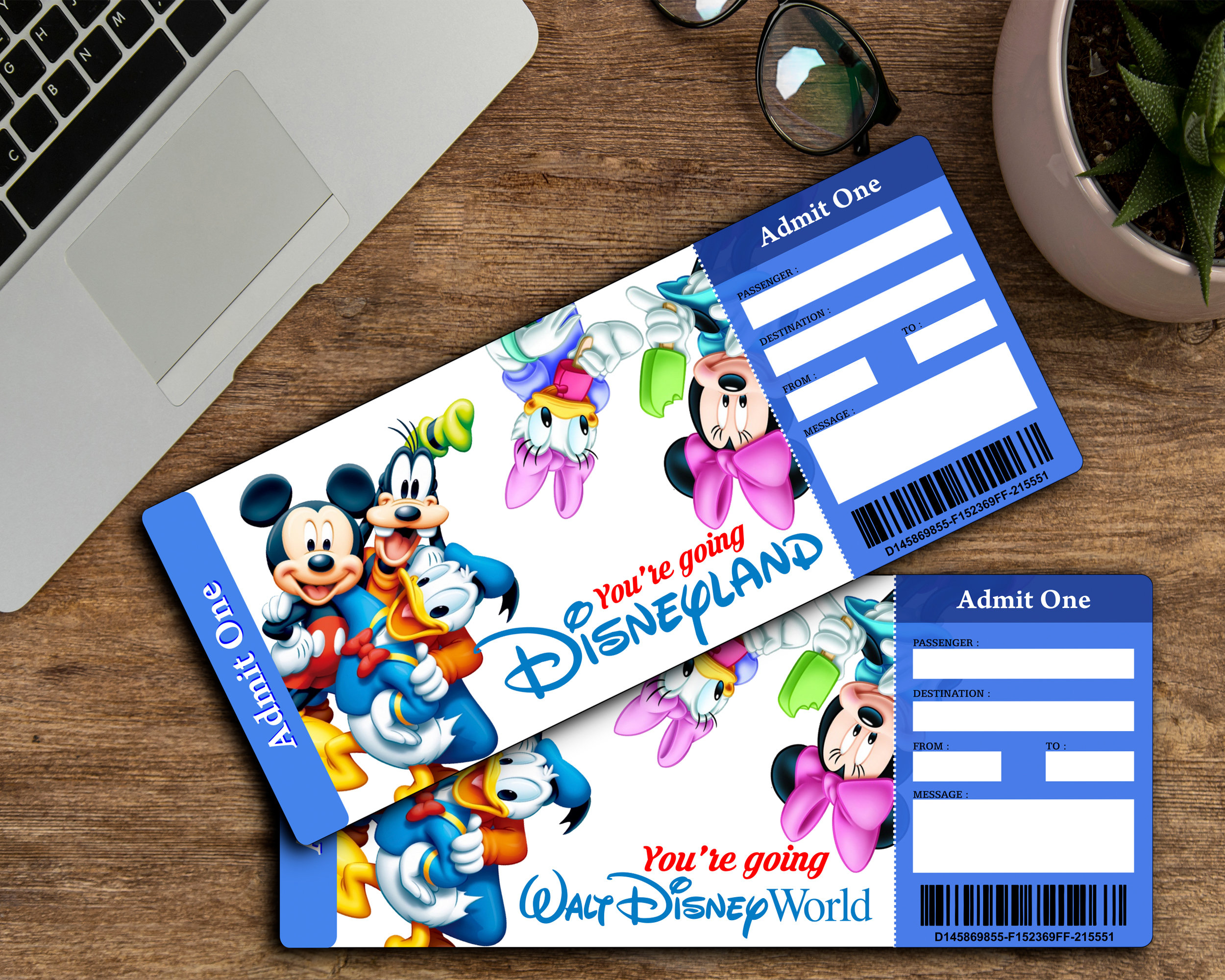Printable Theme Park Surprise Reveal Ticket Editable Gift - Etsy Australia