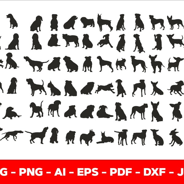 Dog Silhouette Svg - Etsy
