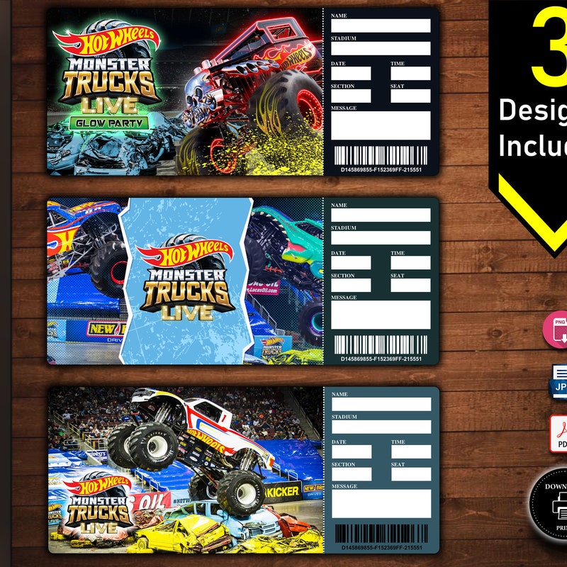 Printable Monster Jam Ticket - Etsy