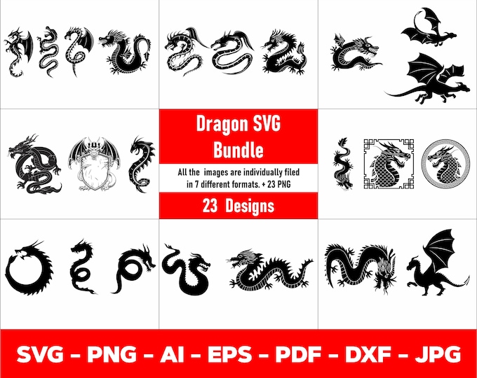 Dragon Svg Bundle Dragons Svg Files Dragon Cut Files Dragons Svg Dragon ...