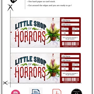 LITTLE SHOP of HORRORS Broadway Surprise Ticket. Editable Musical ...