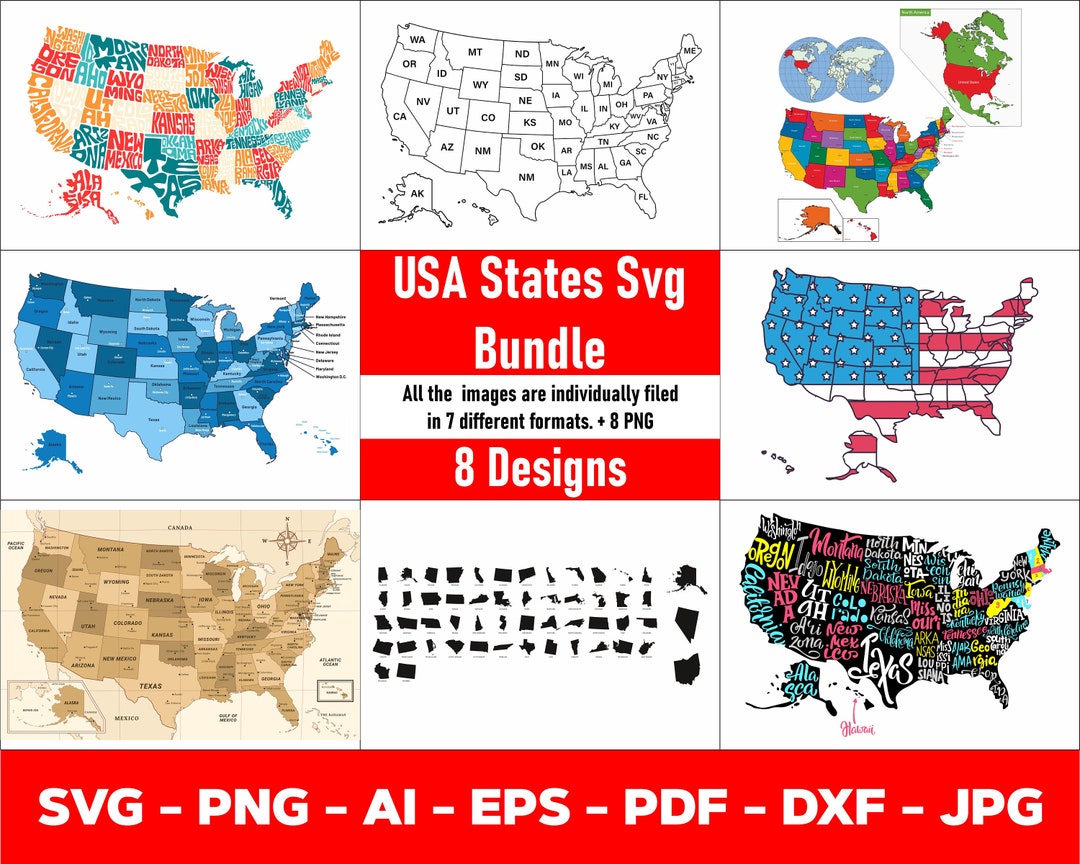 United States of America SVG, Usa Map SVG Files, States Svg Files for ...