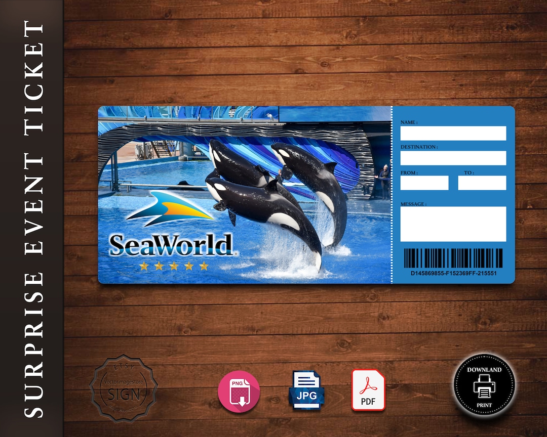 Seaworld Surprise Trip Reveal Tickets, Printable Surprise Sea World ...