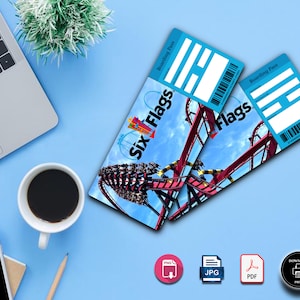 SIX FLAGS Surprise Gift Ticket. Boarding Pass. Trip Ticket. Admission ...