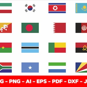 All World Flags SVG Bundle, Country Flag Svg Bundle, National Flag Svg ...