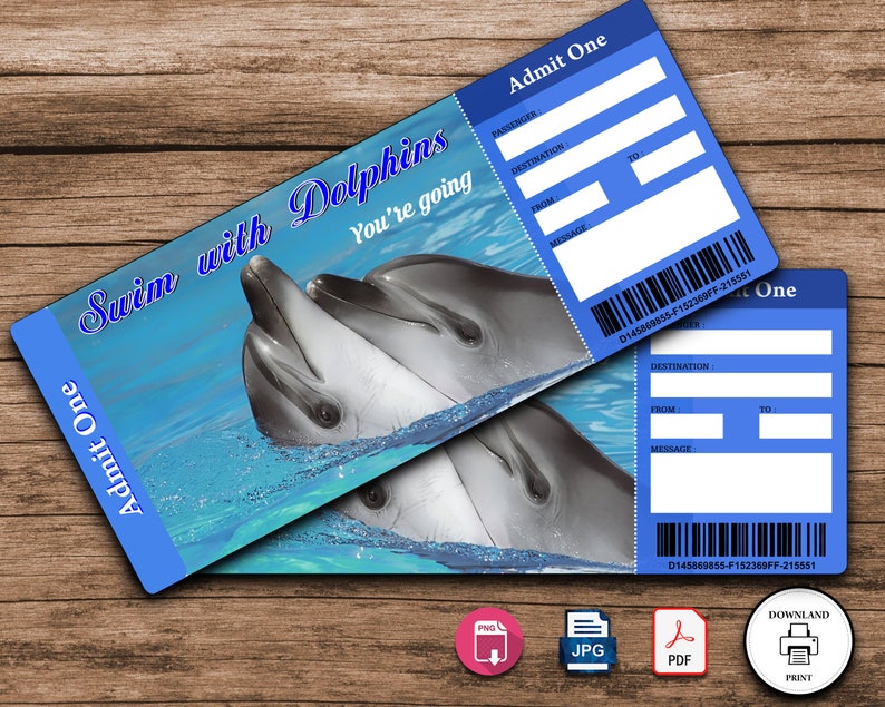 SWIM With DOLPHINS Surprise Trip Tickets. Vacation Ticket. - Etsy