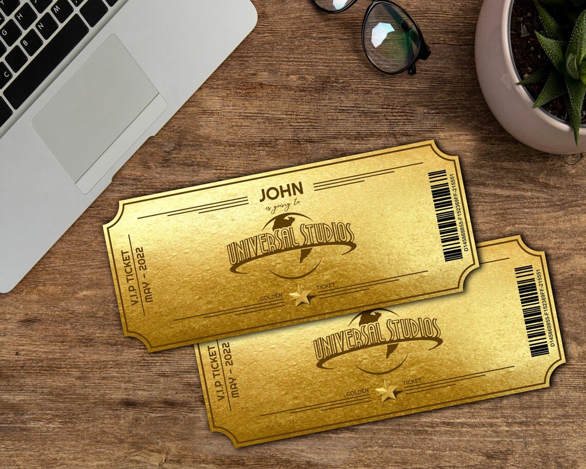 UNIVERSAL STUDIOS Surprise Trip Ticket, Universal Gift Ticket ...