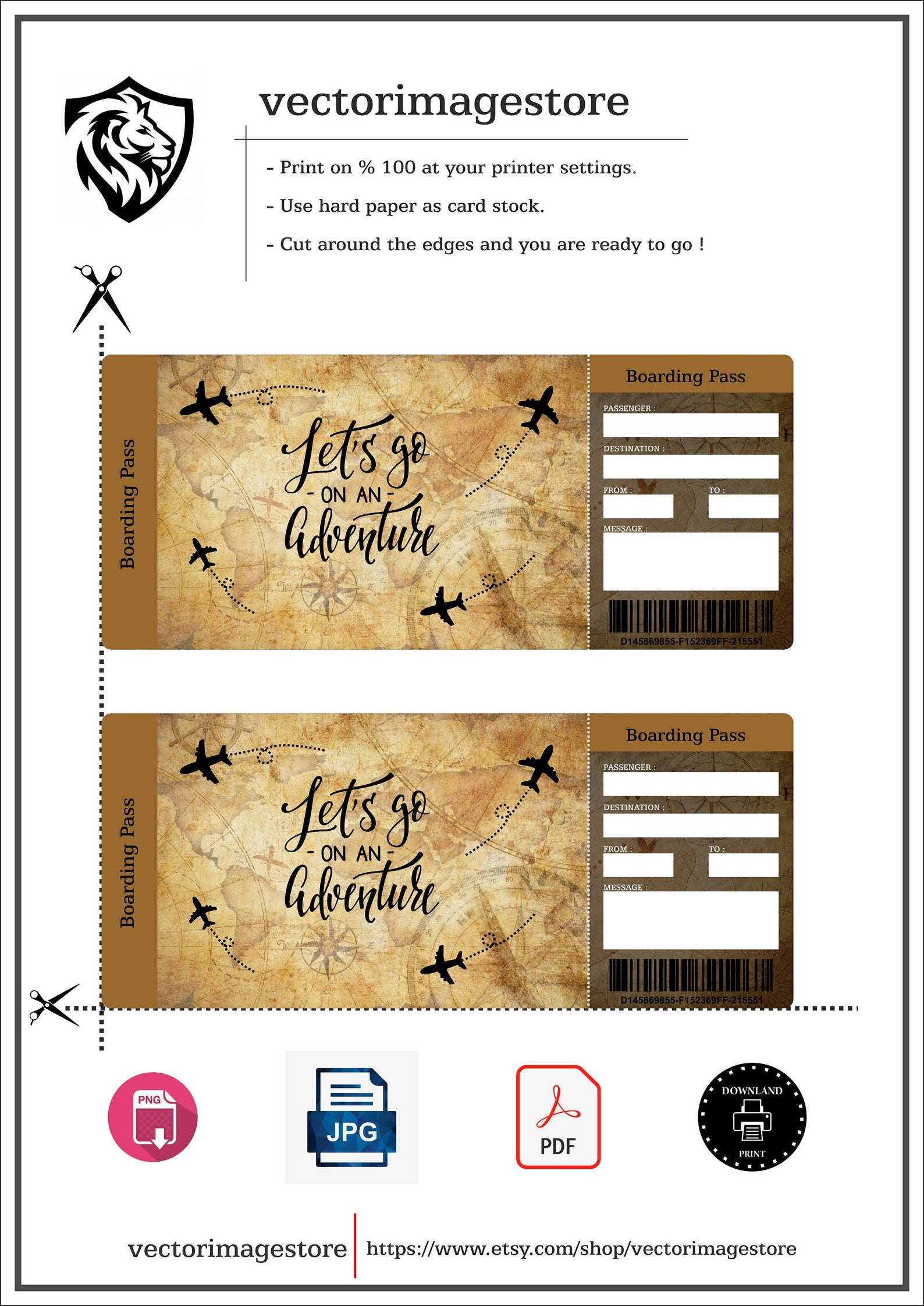 Adventure Trip Ticket Surprise Vacation Ticket Boarding - Etsy