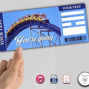 THEME PARK or FAIR Surprise Gift Reveal Ticket. Admission Pass ...