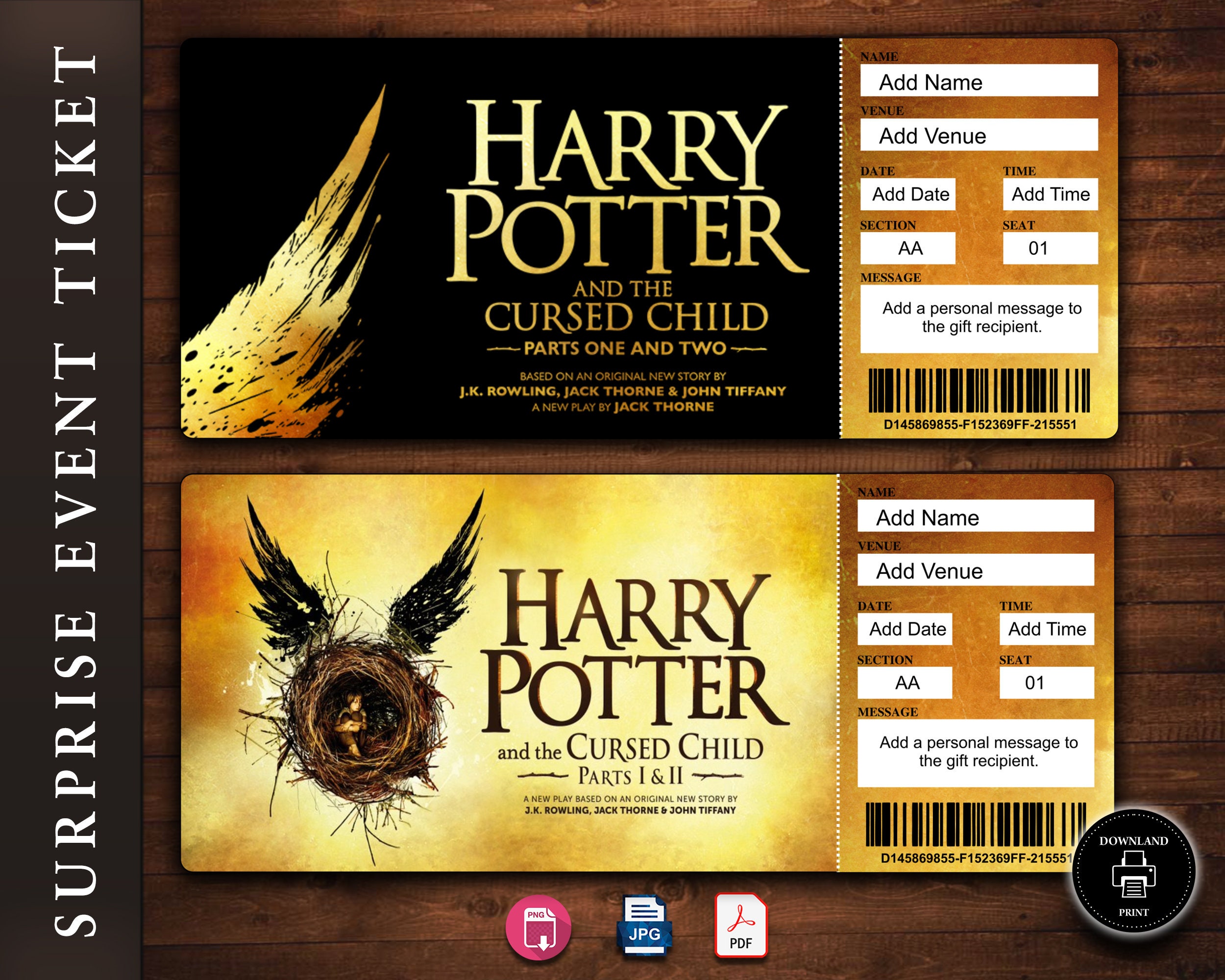 Cursed Child Broadway Surprise Ticket Musical Collectible - Etsy Canada