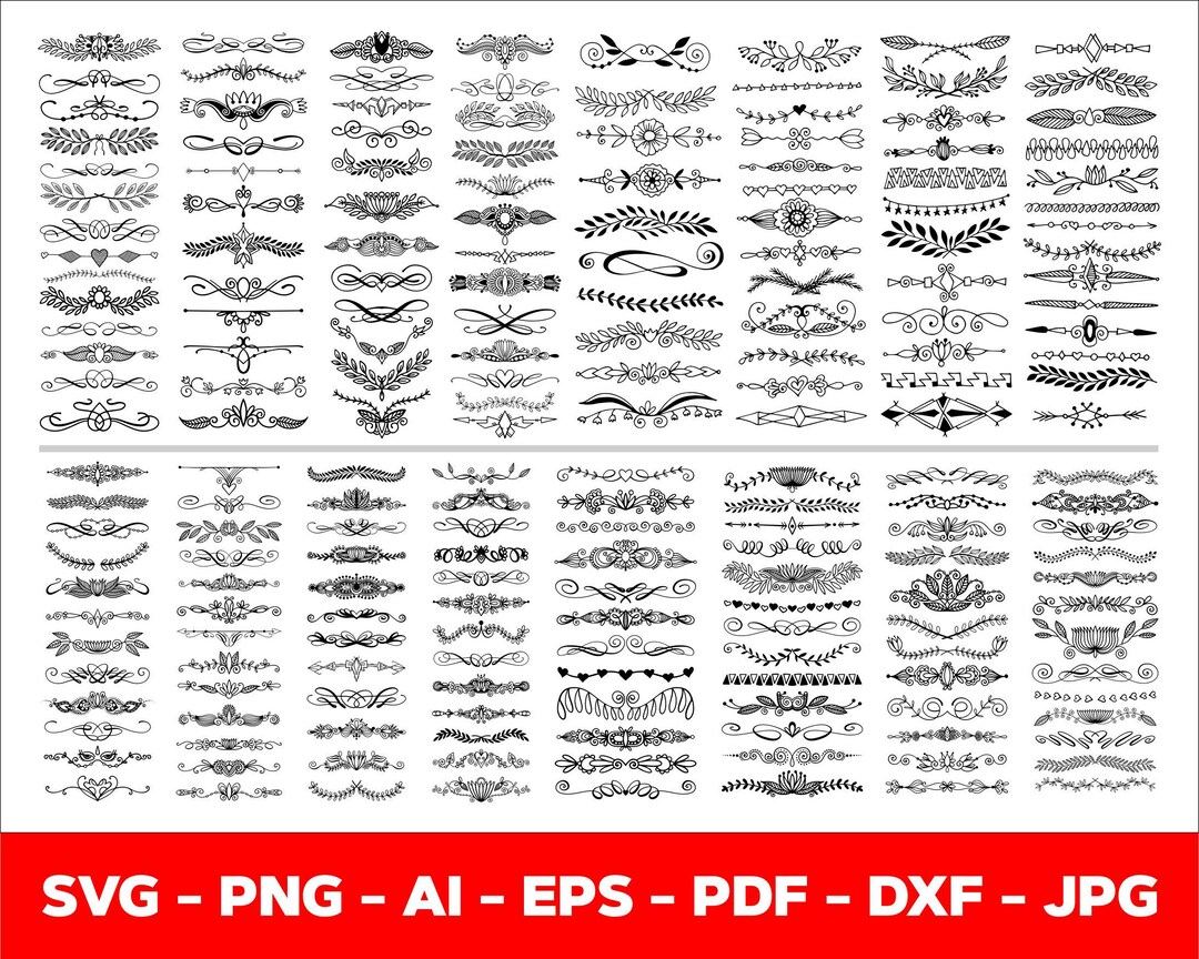 Decorative Elements SVG, Ornaments Svg, Flourishes SVG, Swirls SVG ...