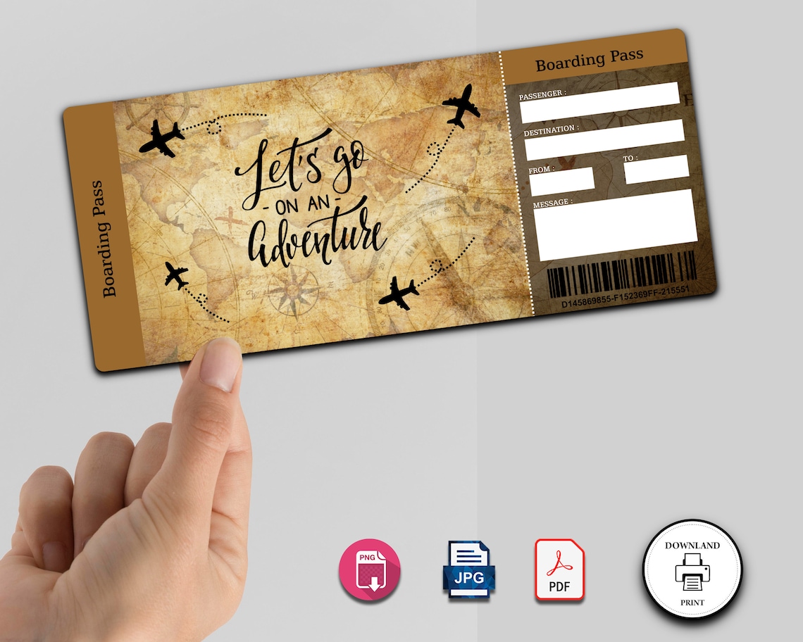 Adventure Trip Ticket Surprise Vacation Ticket Boarding - Etsy