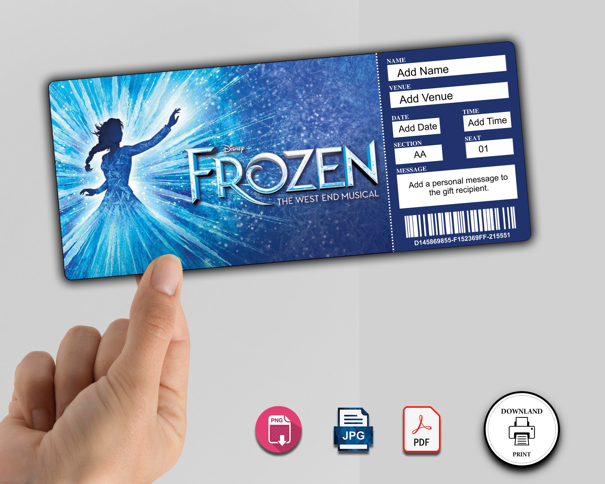 Frozen Broadway Surprise Ticketfrozen Broadway Ticket Etsy