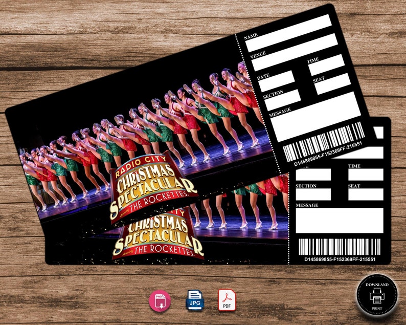 CHRISTMAS SPECTACULAR Broadway Surprise Ticket. Editable - Etsy