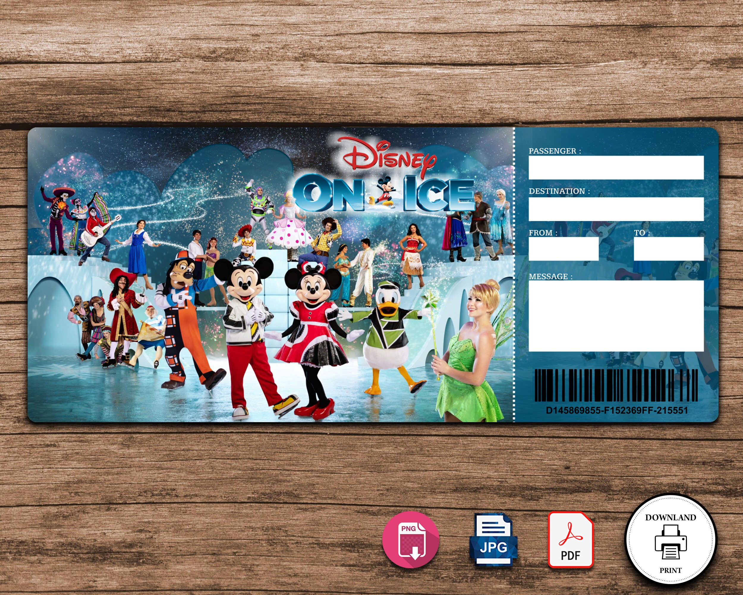 On Ice Printable Airline Ticket Boarding Pass Template - Etsy