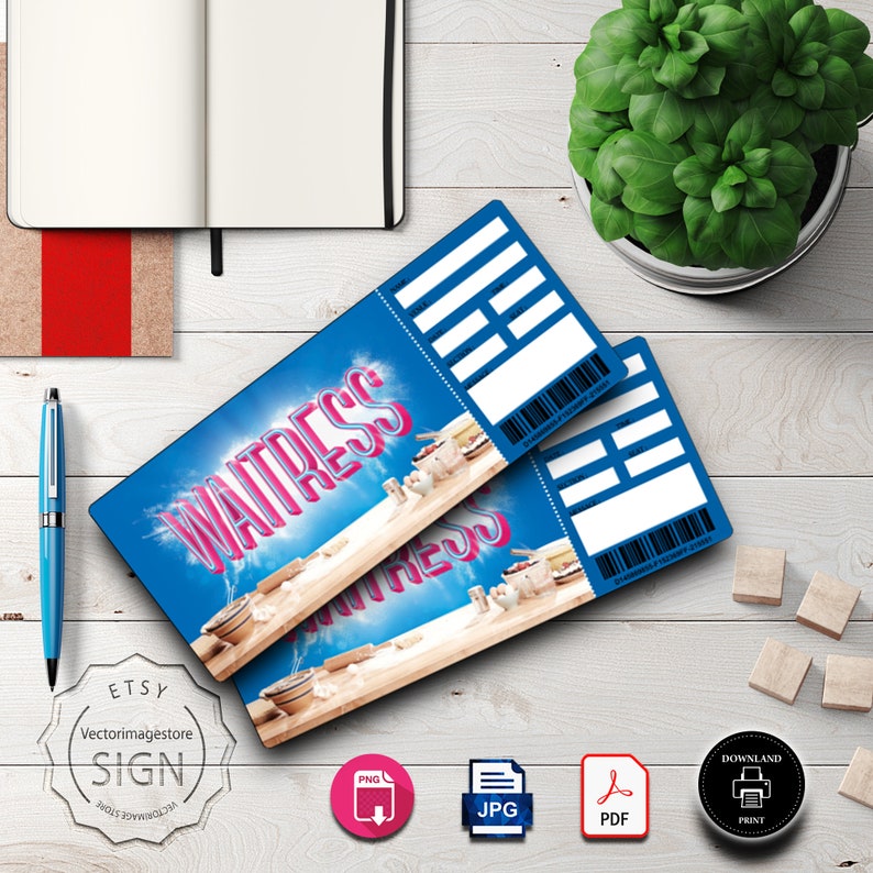 WAITRESS Broadway Surprise Ticket. Editable Musical Theatre - Etsy
