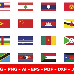 All World Flags SVG Bundle, Country Flag Svg Bundle, National Flag Svg ...
