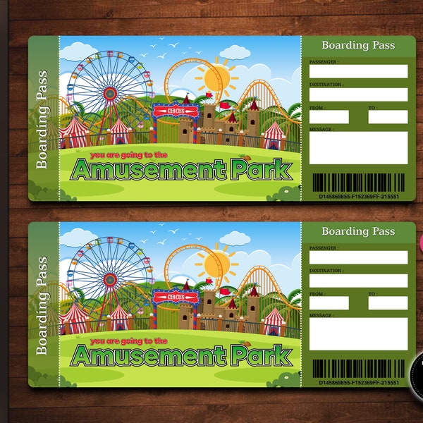 Fake Amusement Park Pass - Etsy