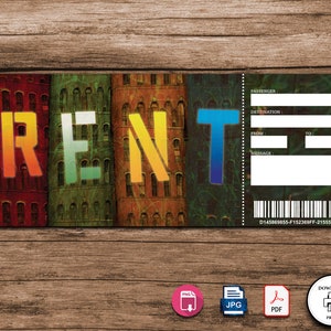 RENT Broadway Surprise Ticket. Editable Musical Theatre Faux Event ...