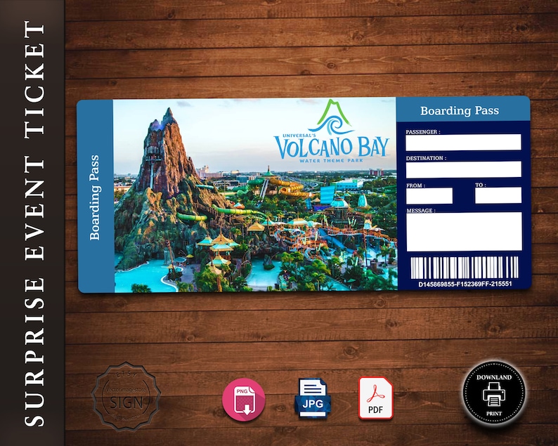 Universal's VOLCANO BAY Water Theme Park Ticket, Surprise Trip Ticket ...