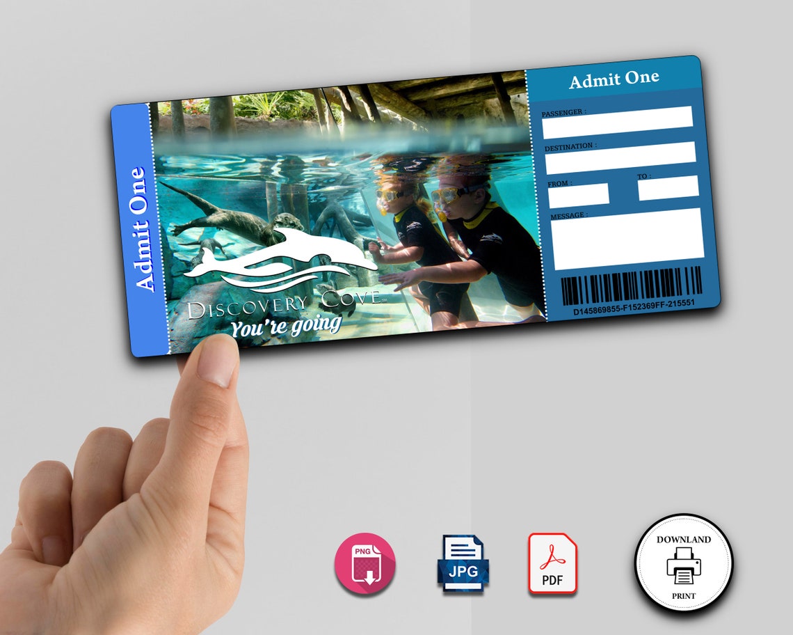 DISCOVERY COVE Surprise Trip Gift Ticket Amusement Park - Etsy