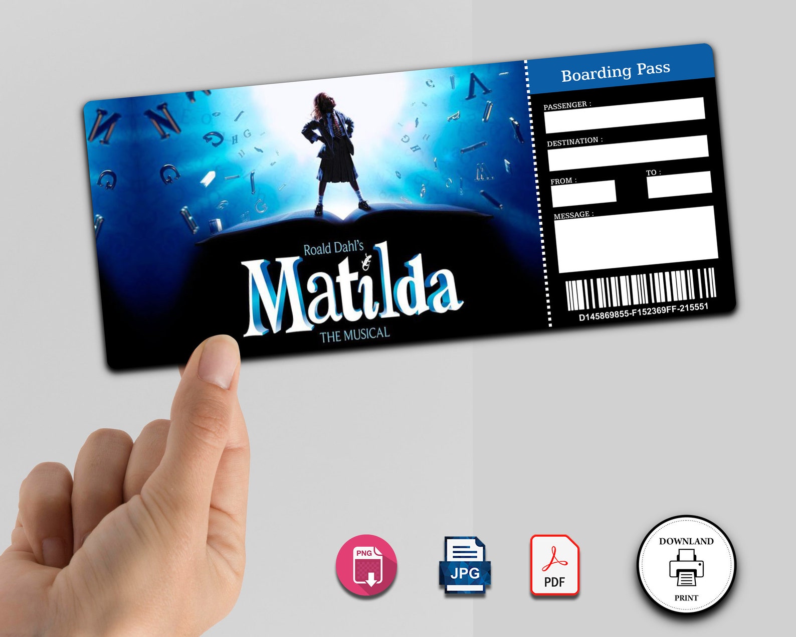 Matilda Broadway Surprise Ticket Matilda the Musical - Etsy