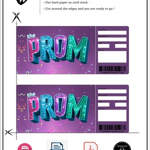 THE PROM Broadway Surprise Ticket Editable Musical Theatre Faux Event ...