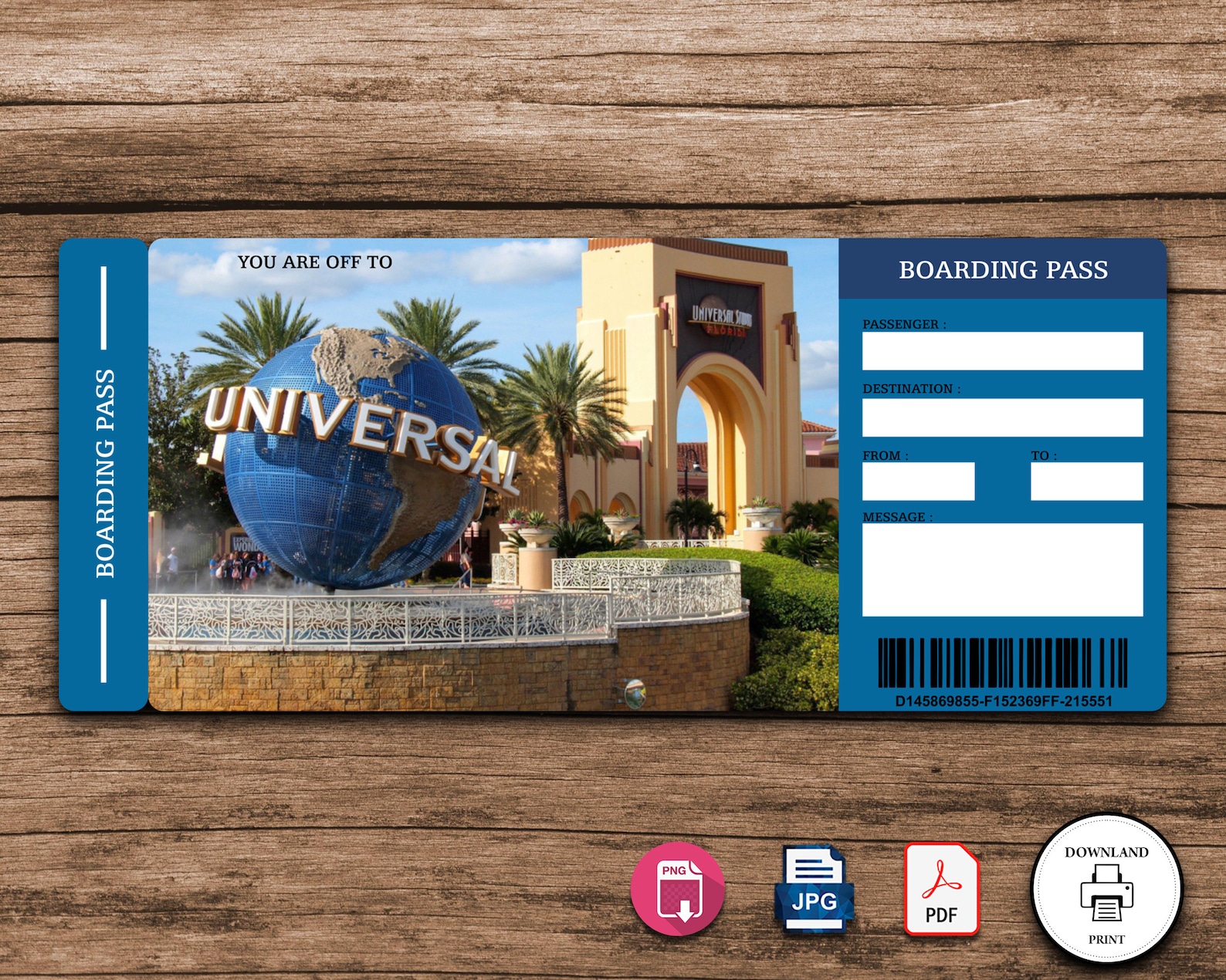 UNIVERSAL STUDIOS Surprise Trip Ticket Universal Gift Ticket - Etsy