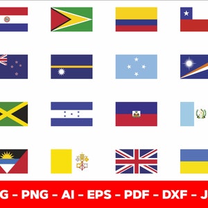 All World Flags SVG Bundle, Country Flag Svg Bundle, National Flag Svg ...