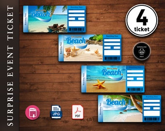 Surprise Trip Ticket to Paradise Tropical Vacation Tickets Instant ...