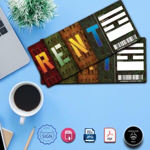 RENT Broadway Surprise Ticket. Editable Musical Theatre Faux Event ...