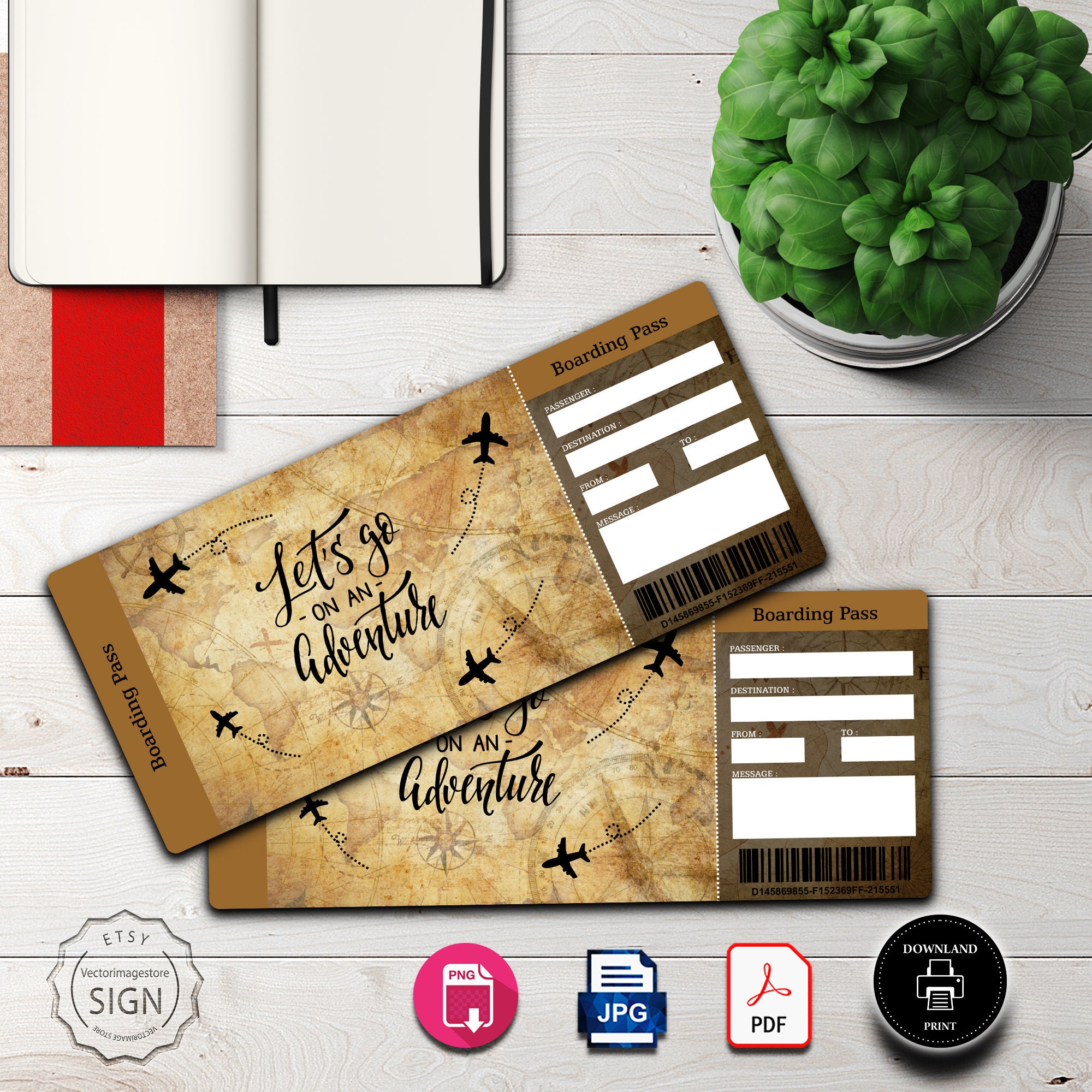 Adventure Trip Ticket Surprise Vacation Ticket Boarding - Etsy