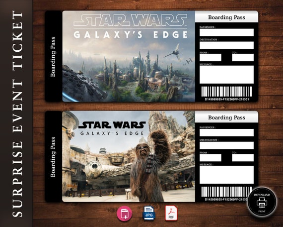 STAR WARS Galaxy Edge Surprise Gift Ticket / Boarding Pass. - Etsy