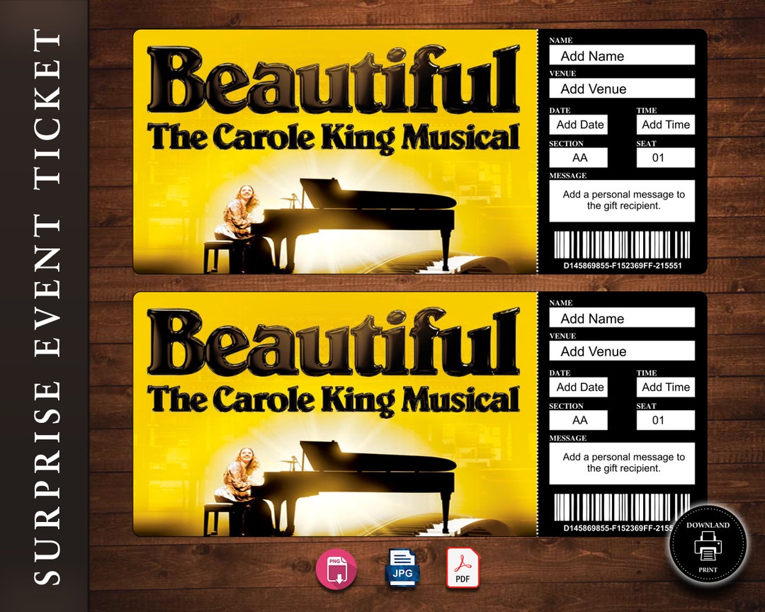 Beautiful Broadway Surprise Ticket, Beautiful Musical Collectible ...