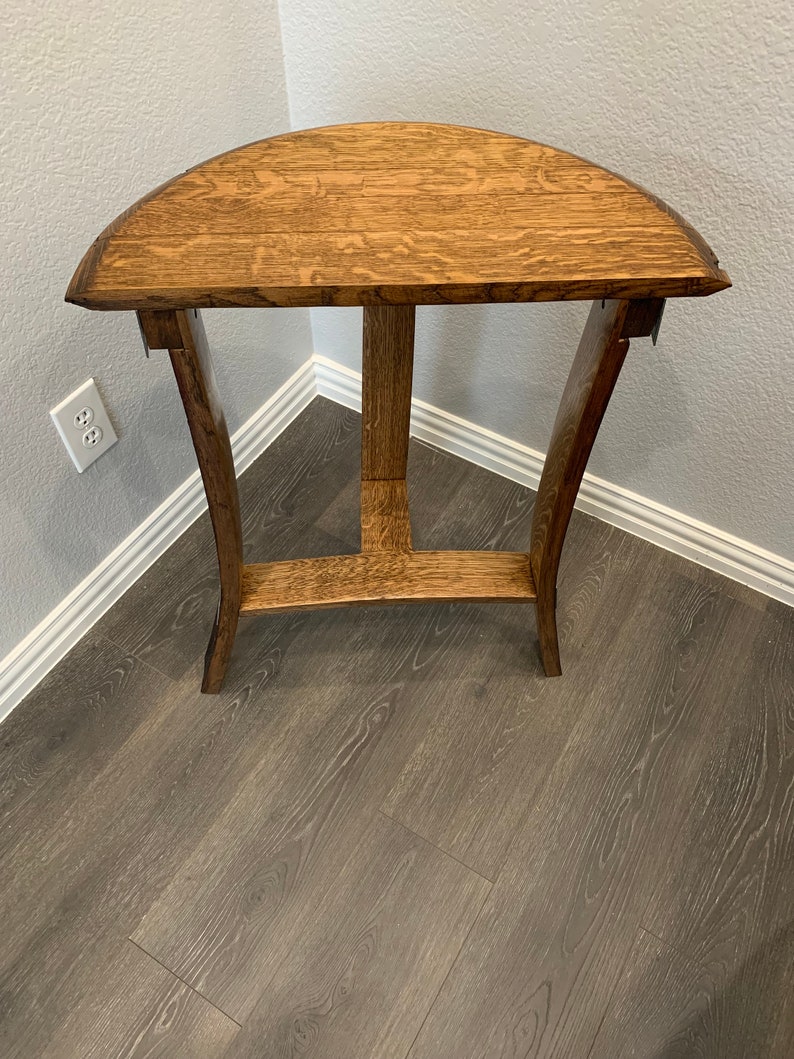 Handcrafted Wine Barrel Half End Table - Etsy