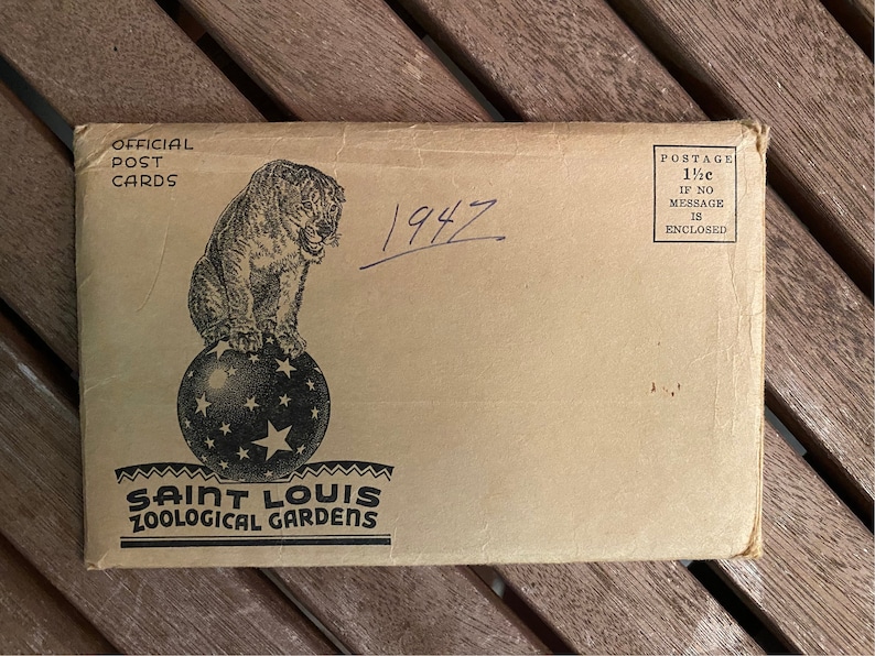 Vintage St. Louis Zoo Postcards in Envelope - Etsy