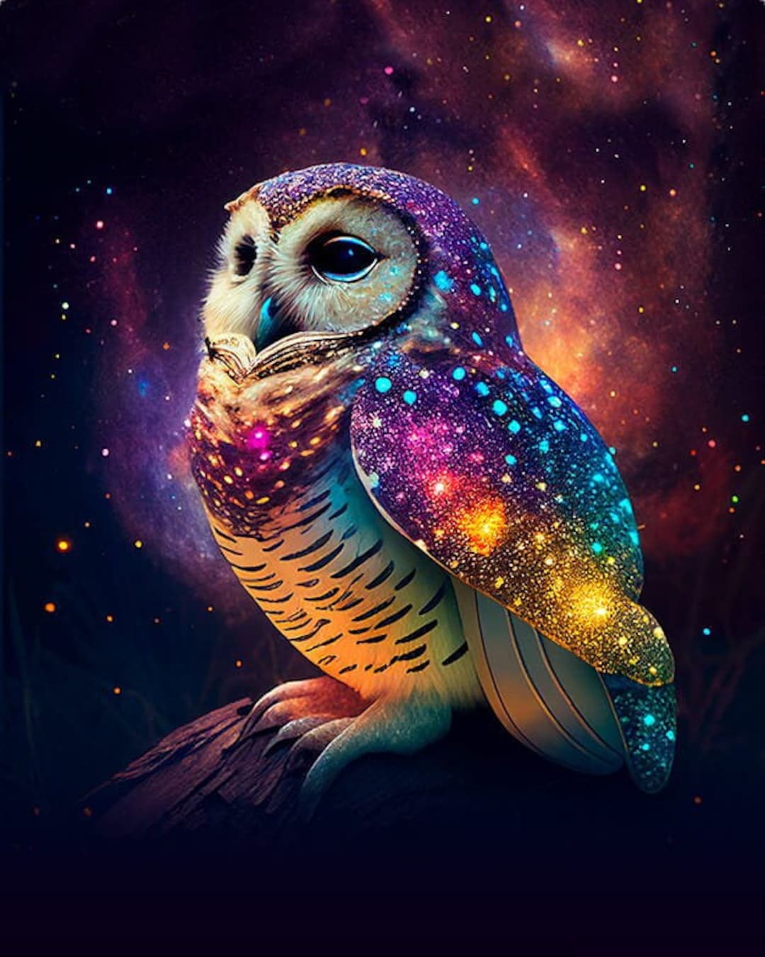 Cosmic Owl - Waterproof Fabric Panel for a Bag - Etsy