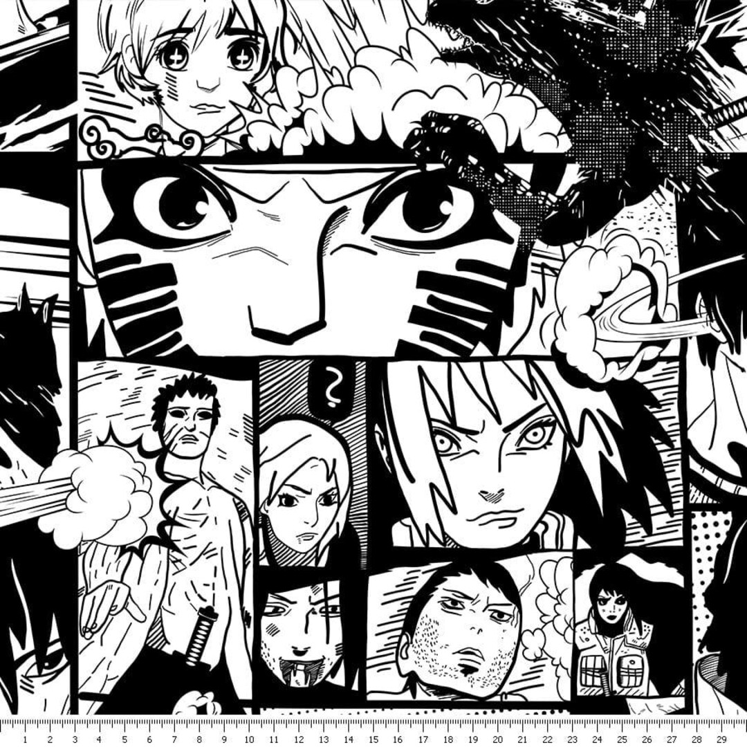 Manga Comic Strip Pattern - Waterproof Polyester Fabric PN-EN 71-3: ...